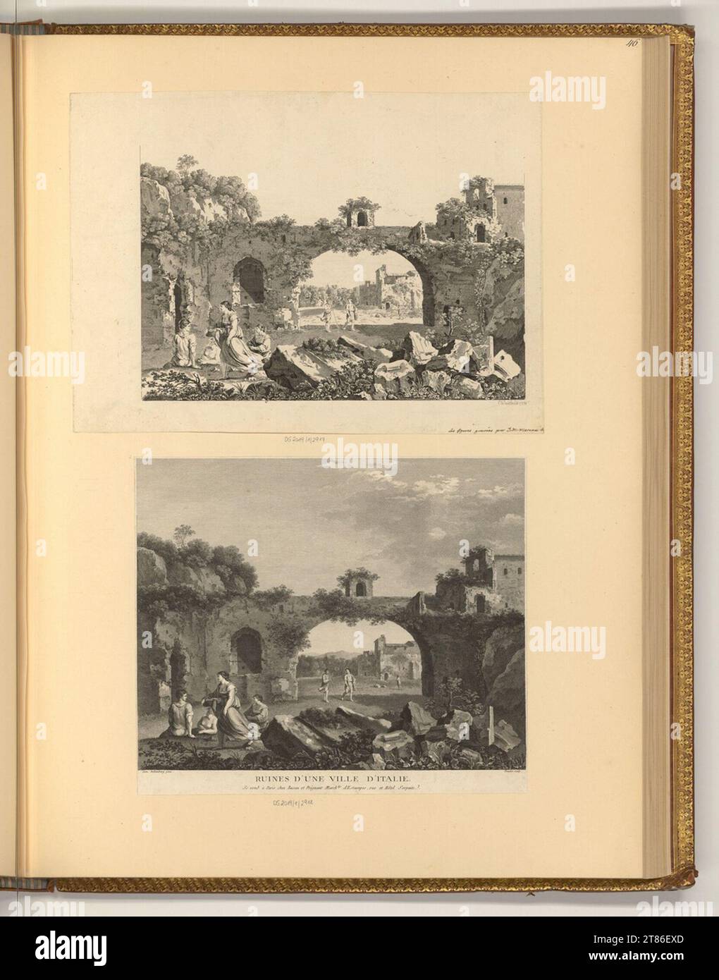 Carl Wilhelm Weisbrod (Engraver) Ancient ruins in Roman landscape ...
