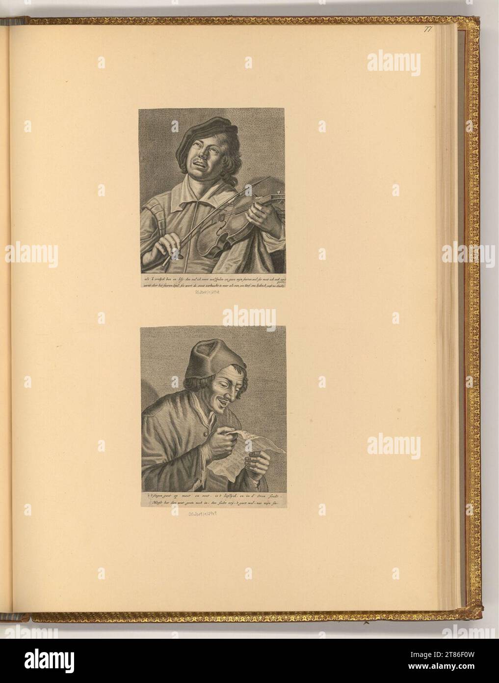 Antonie van der Does (Engraver) Man with fidel; Man with sheet music ...