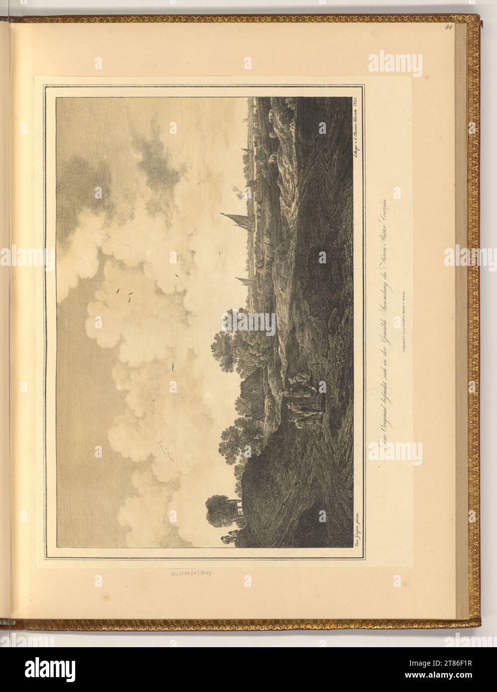 Lorenz Ekeman-Allesson (Lithograph in) Flemish landscape with hayers ...