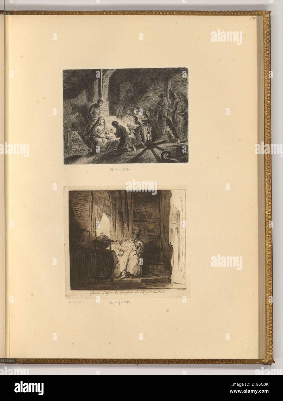 Joachim Martin Falbe (Engraver) Adoration of the shepherds; Philosopher ...