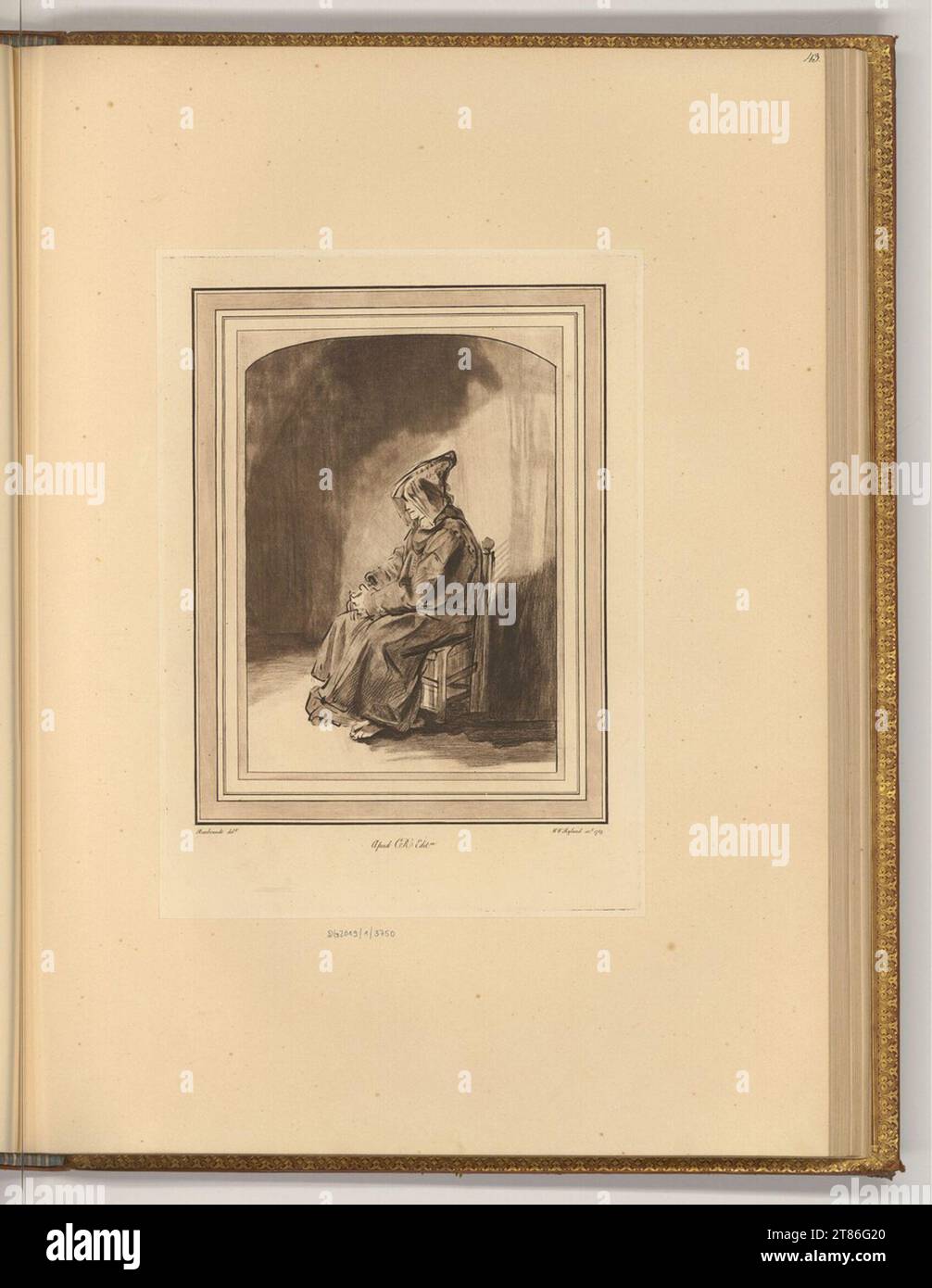 William Wynne Ryland (Engraver) Sitting person with cloak and hood ...
