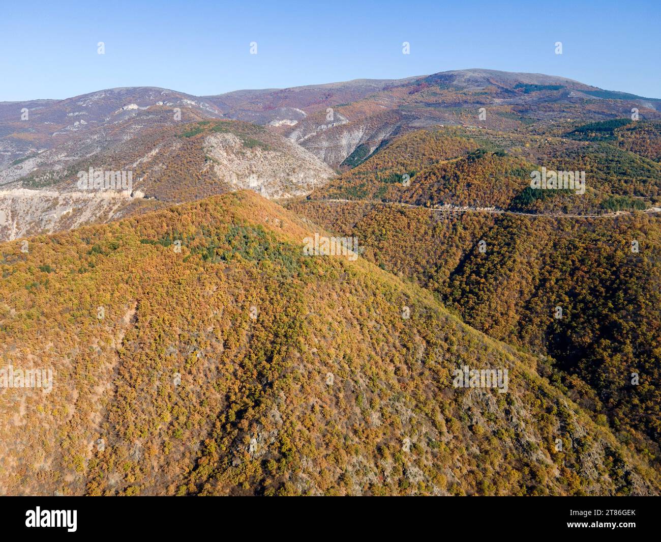 Aerial Autumn view of Zemen Gorge, Kyustendil Region, Bulgaria Stock ...