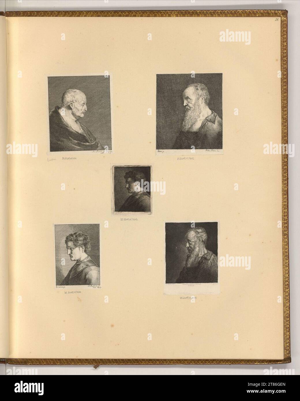 Johann Anton Riedel (Engraver) Men's portraits in profile. etching 1755 ...