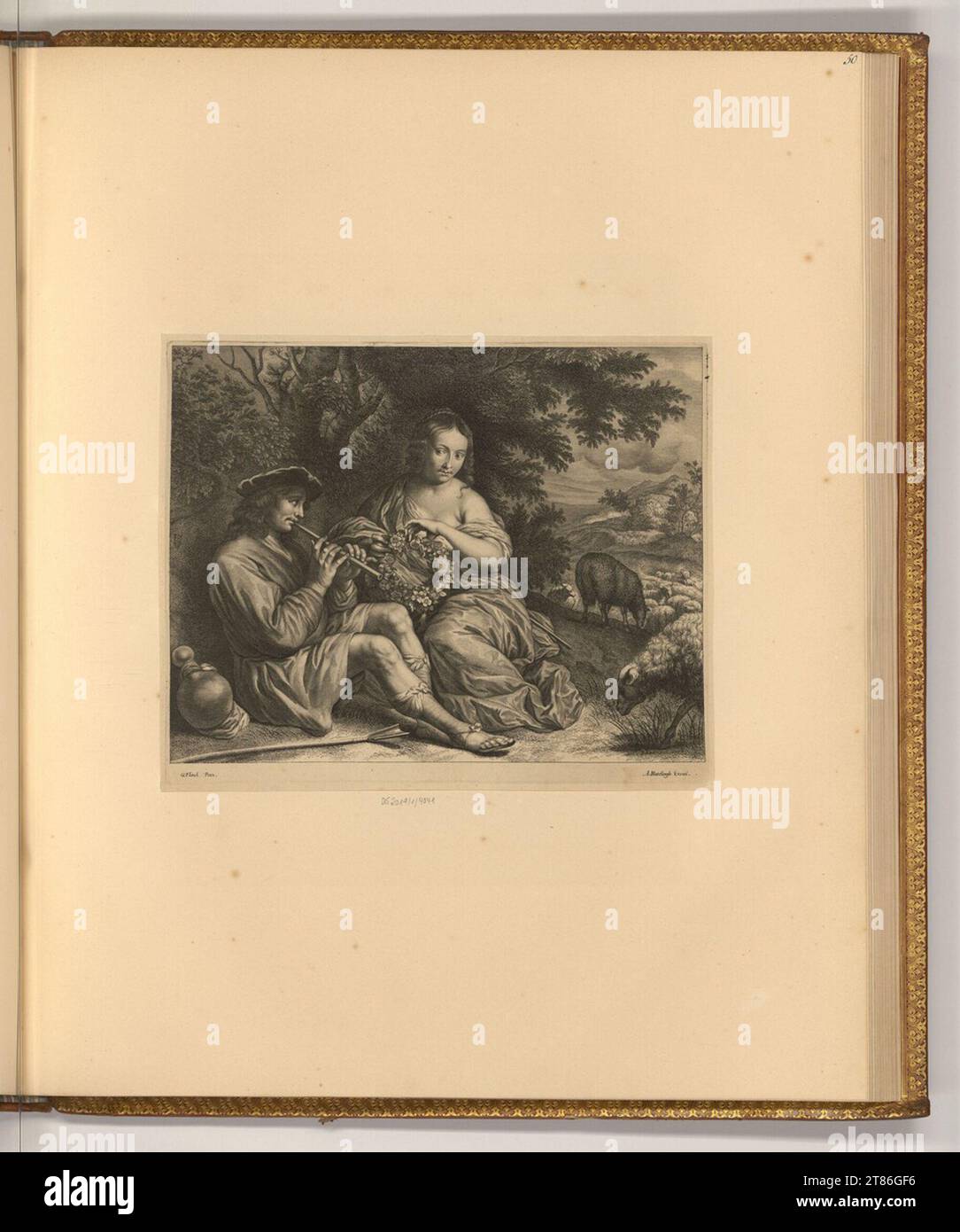 Govaert Flinck Schäfer and shepherd. Copper engraving, etching 1640 ...
