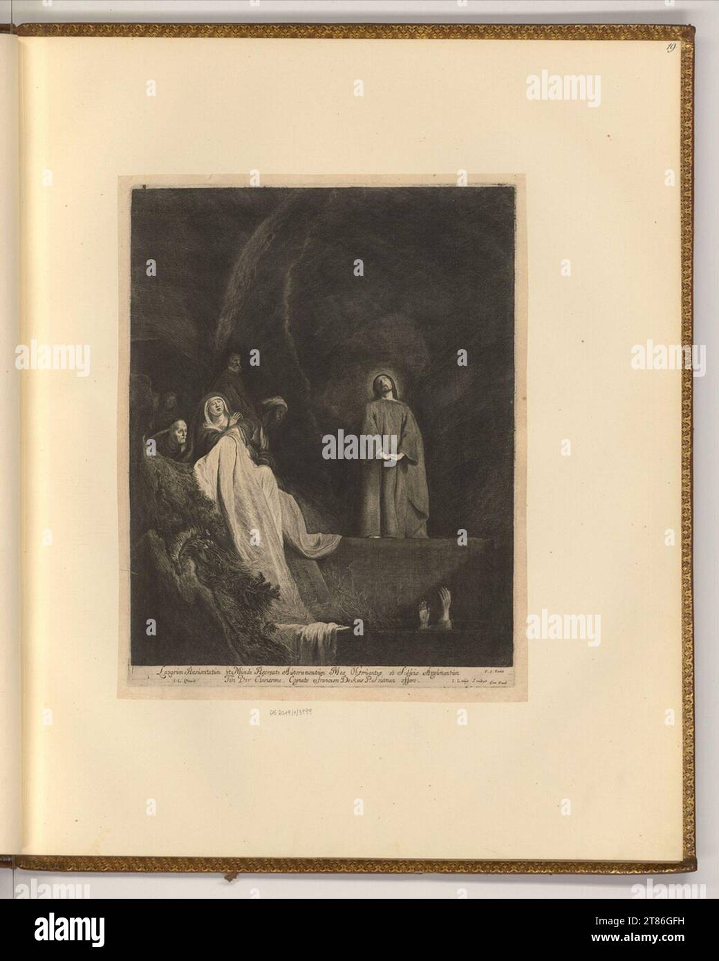 Jacob Louys (Engraver) Resurrection of the Lazarus. Copper engraving ...