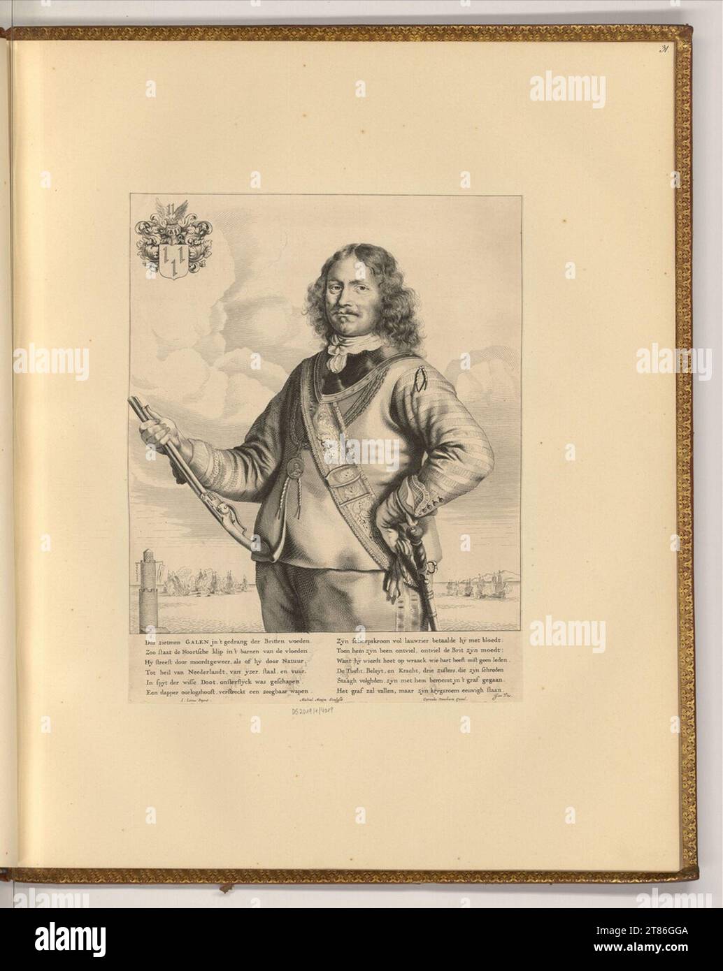 Michiel Mosyn (Engraver) Portrait Joan van Galen. Copper engraving ...