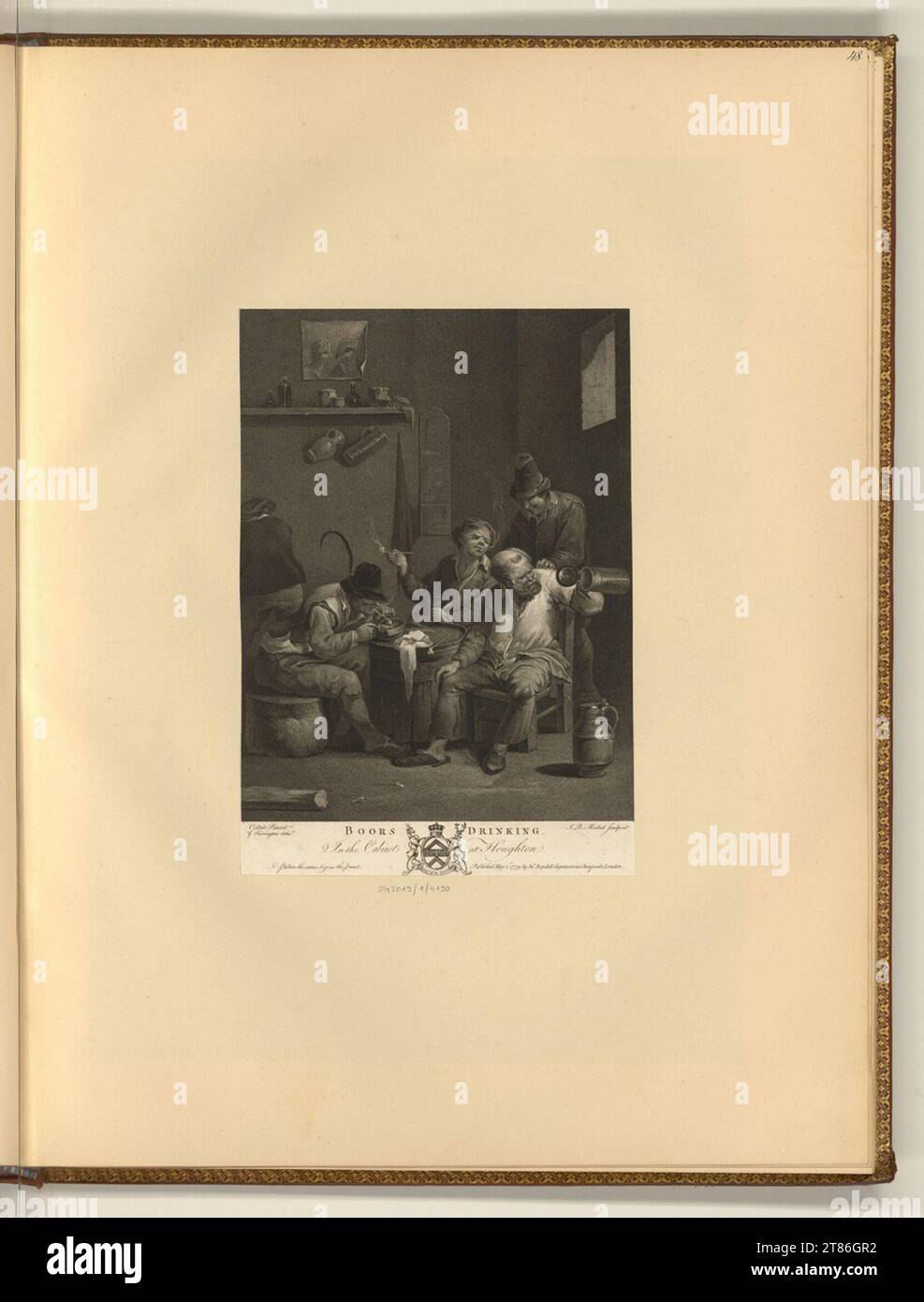 Jean Baptiste Michel (Engraver) Drinking farmers. Etching, copper ...