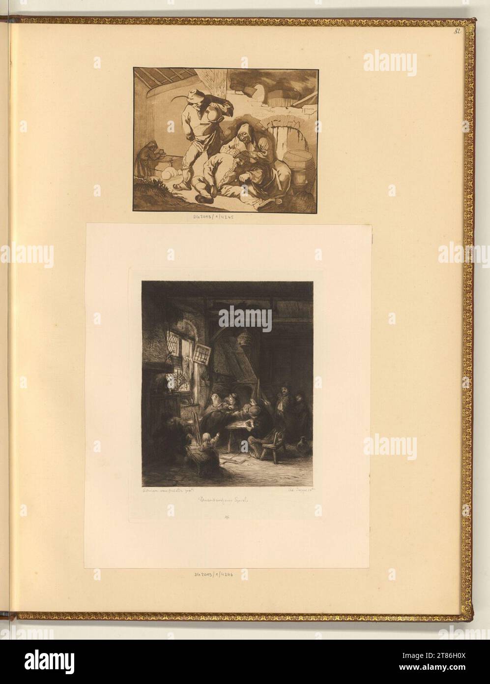 Maria Catharina Prestel (Engraver) Interior with a peasant scene; The ...