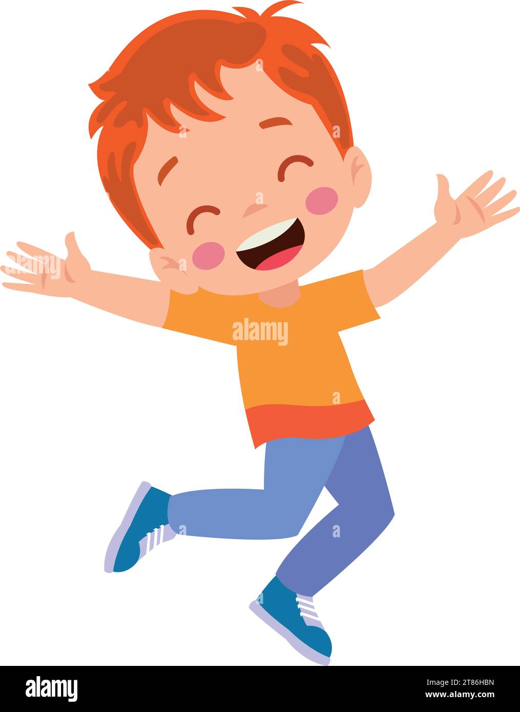 Jumping kids. Happy funny children playing and jumping in different ...