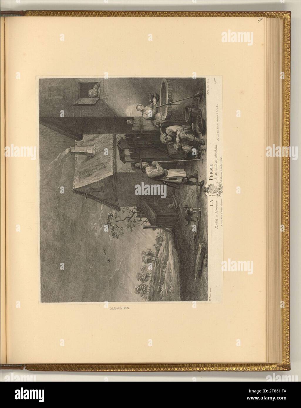 Jacques-Philippe Le Bas (Engraver) The farm. etching 1743 , 1743 Stock ...