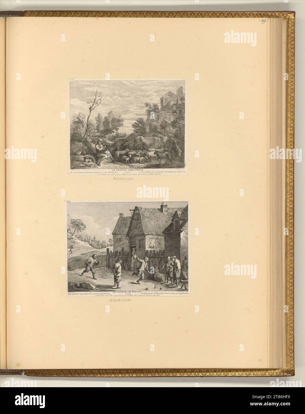 Jacques-Philippe Le Bas (Engraver) Landscape with Schäfer; The boules ...