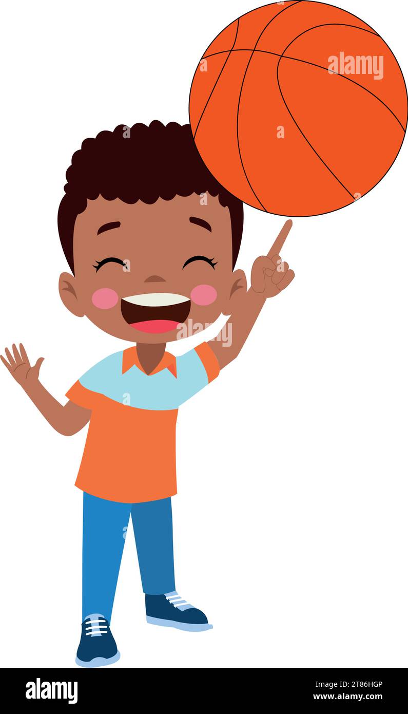 Vector Illustration Of Kid Playing Basketball Stock Vector Image & Art ...