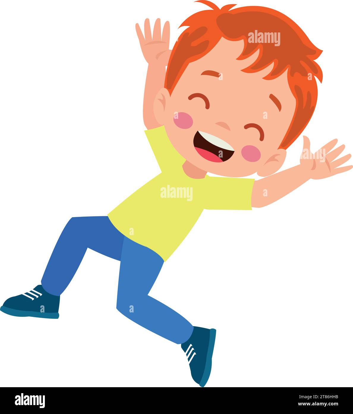 Jumping kids. Happy funny children playing and jumping in different ...