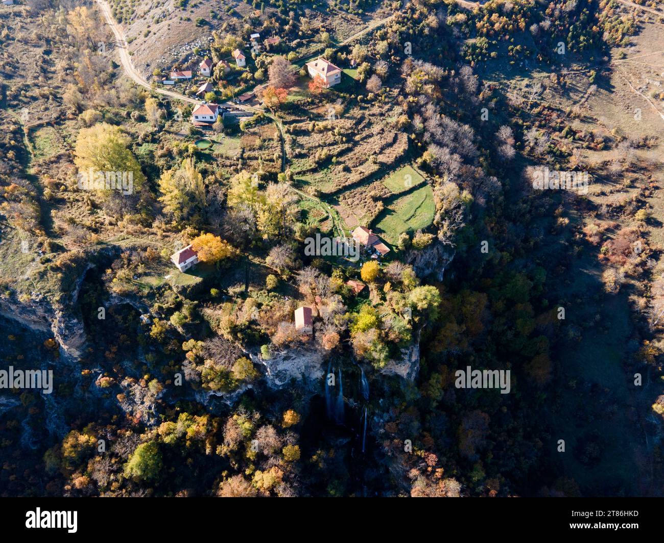 Aerial Autumn view of Zemen Gorge, Kyustendil Region, Bulgaria Stock ...