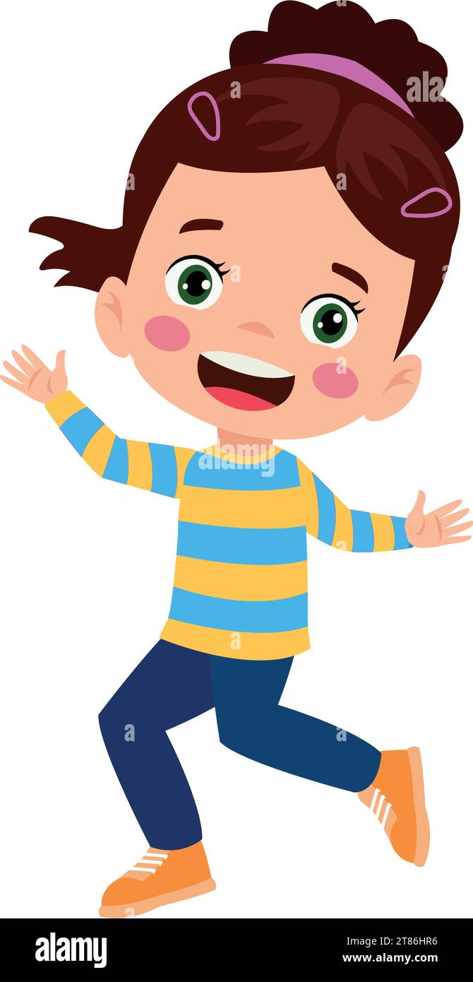 Jumping kids. Happy funny children playing and jumping in different ...