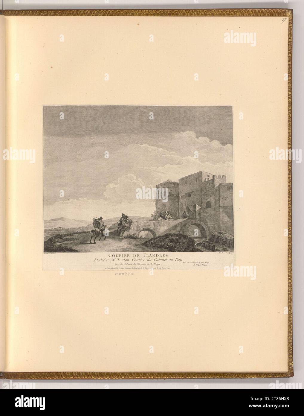 Jacques-Philippe Le Bas (Engraver) The Flemish courier. etching 1743 ...