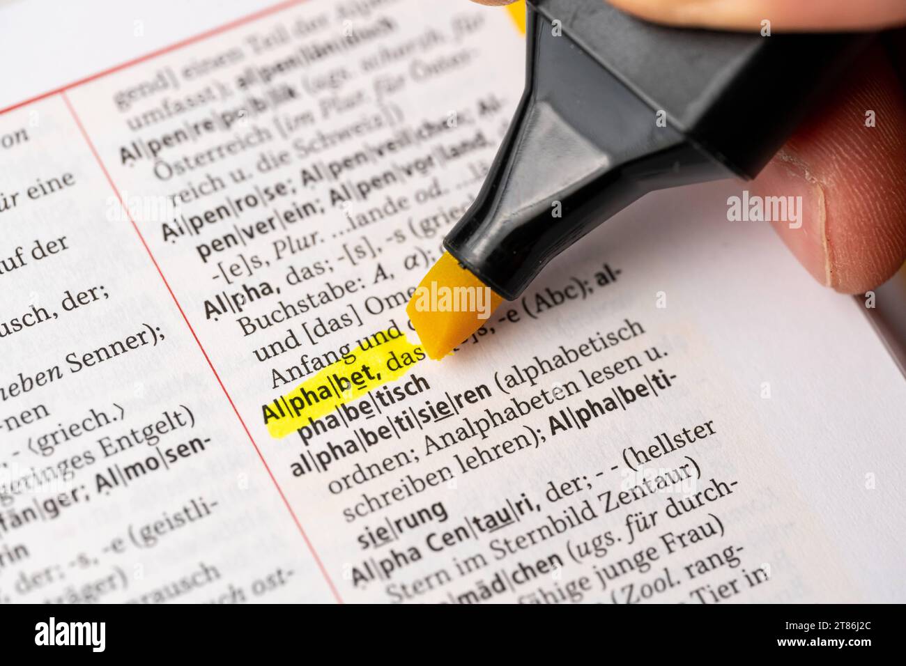 Bavaria, Germany - April 2, 2023: The word alphabet in a Duden ...