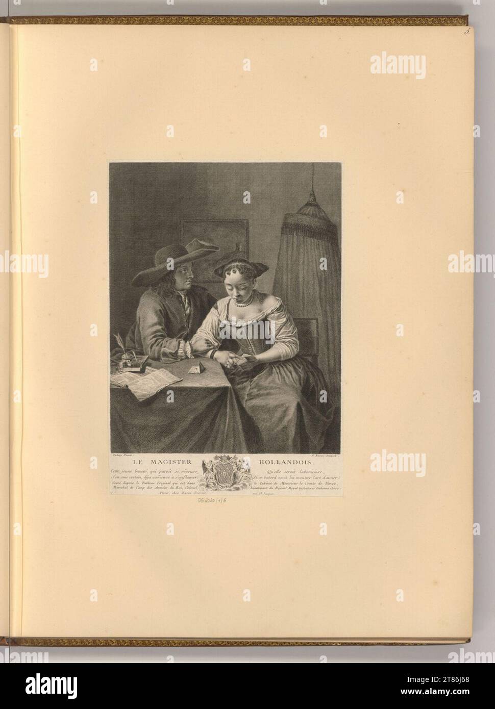 Pierre François Basan (Engraver) The Dutch teacher: A young woman reads ...