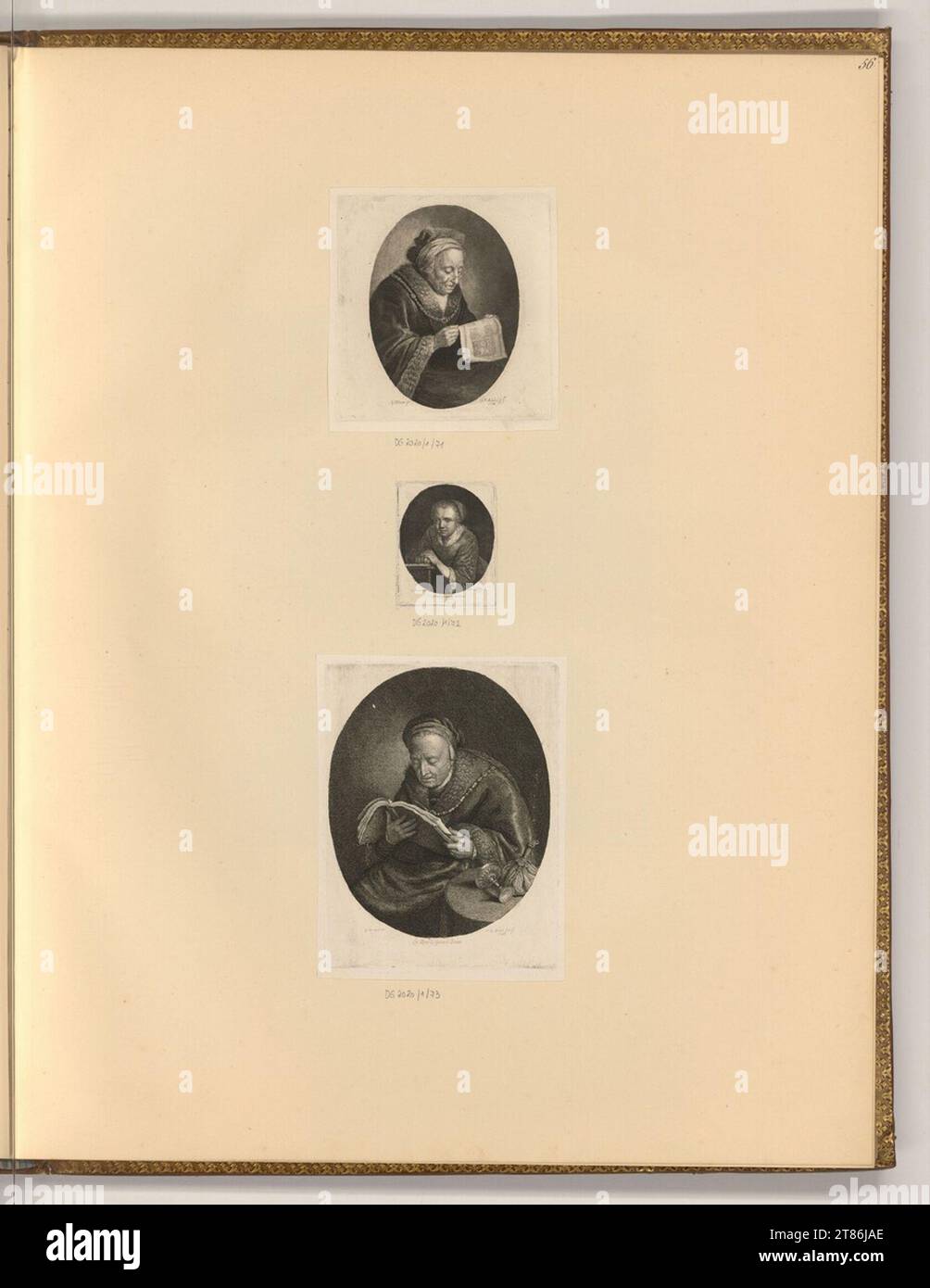Anton Heinrich Riedel (Engraver) Old woman reading; Child; Old man ...