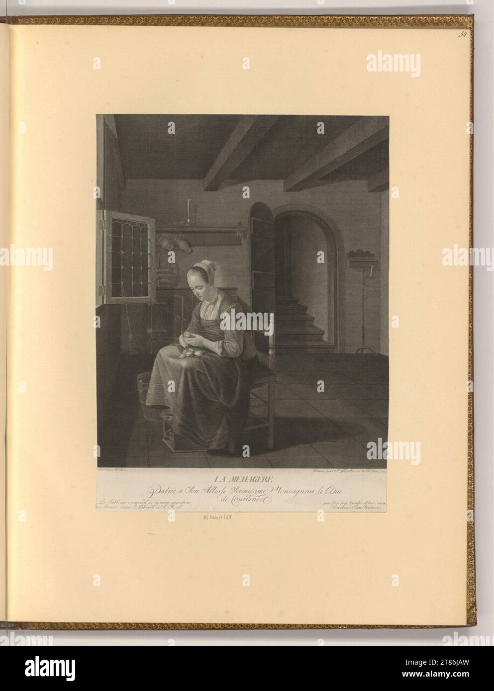 Samuel Gottlieb Kütner (Engraver) The housewife. Copper engraving ...