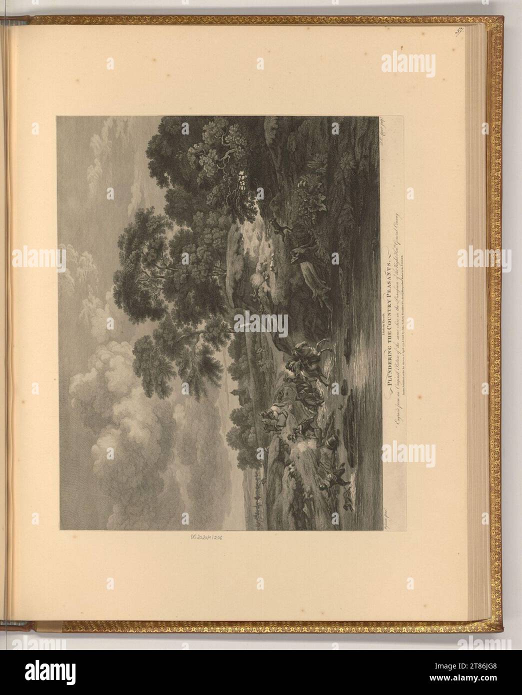 Pierre Charles Canot (Engraver) Landscape with robbery. etching 1773 ...