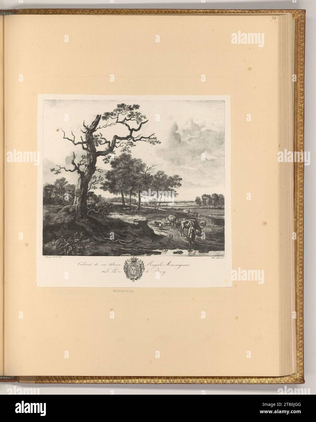 Angélique Moitte (Engraver) Landscape with dead tree. Lithography ...