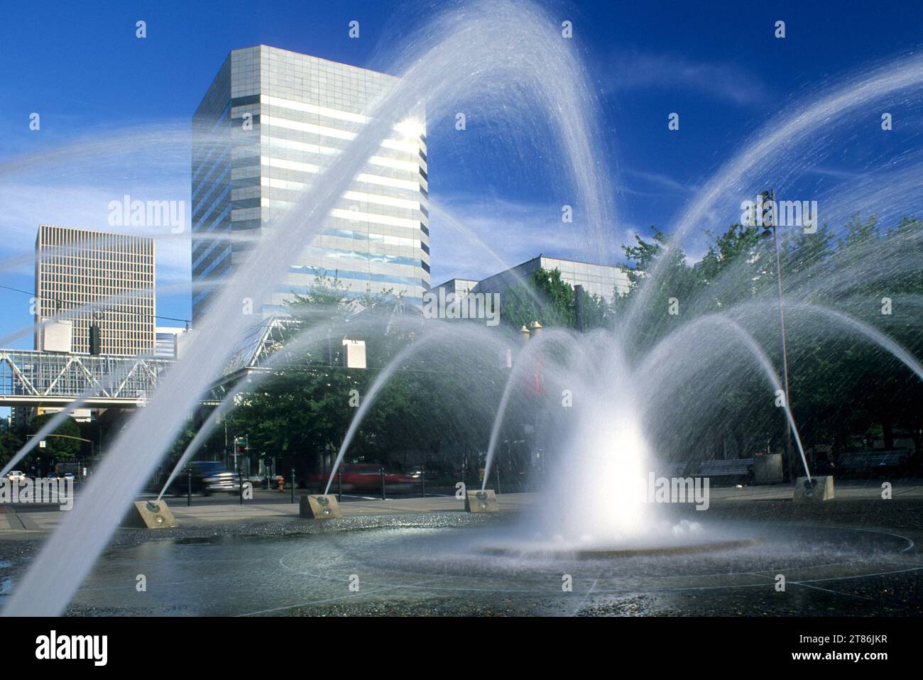 Salmon Street Springs, McCall Waterfront Park, Portland, Oregon Stock ...