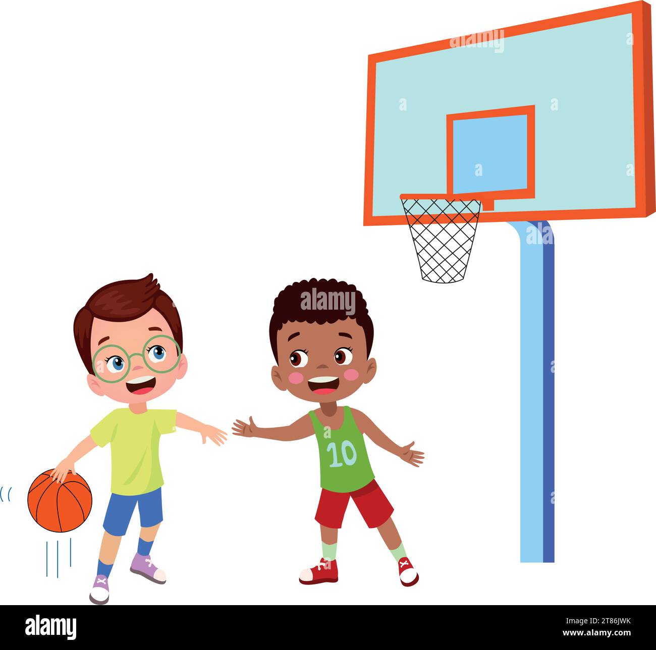 Vector Illustration Of Kid Playing Basketball Stock Vector Image & Art ...