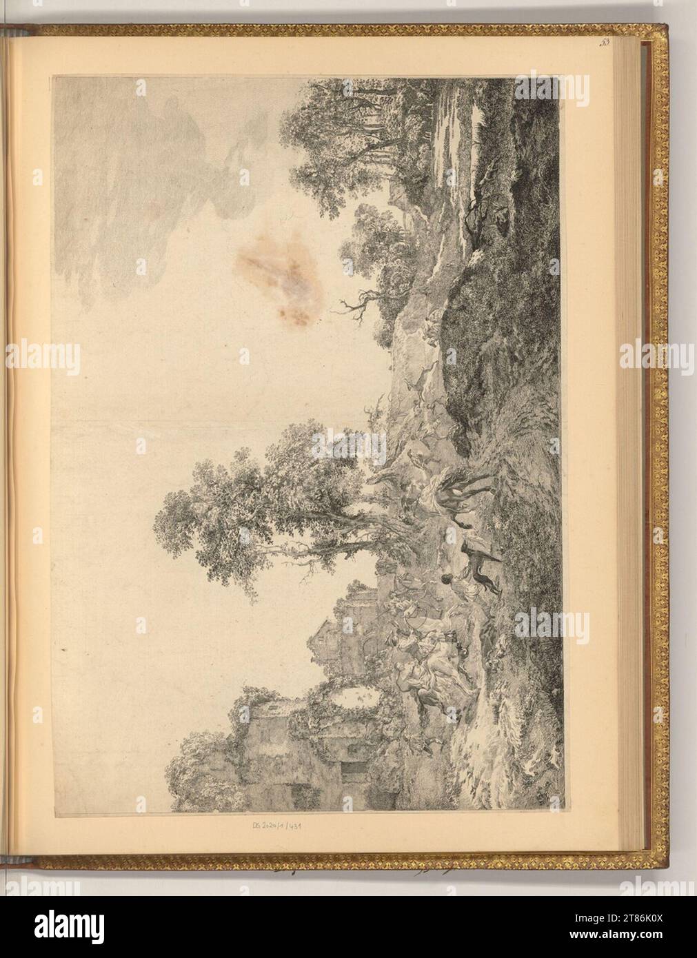 Jacques-Philippe Le Bas (Engraver) Italian hunt. etching around 1739 ...