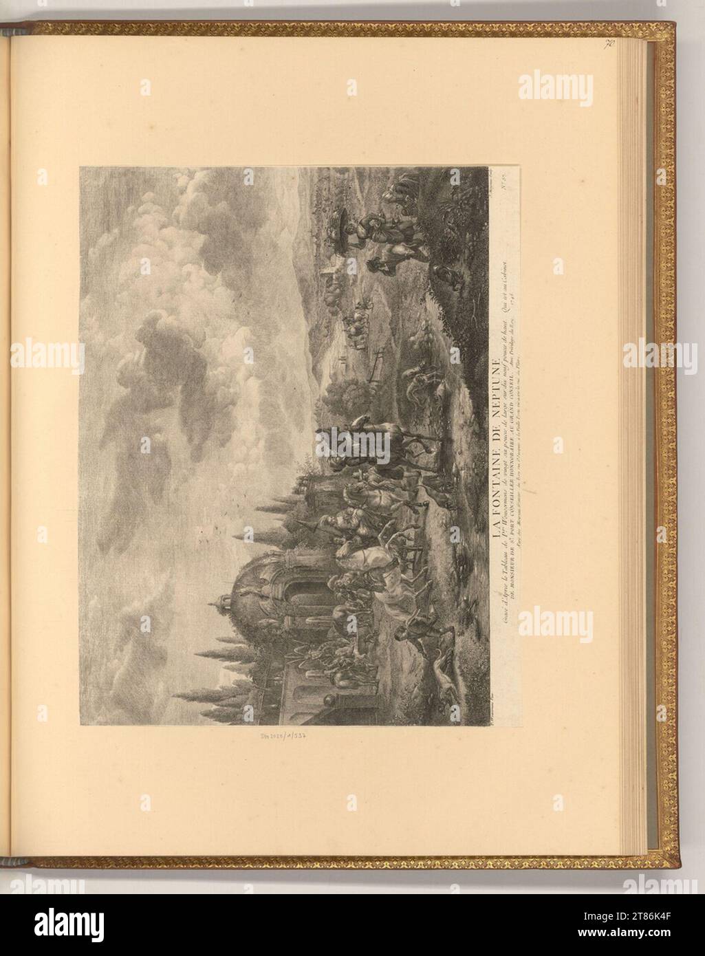 Jean Moyreau (Engraver) The Neptune fountain. Etching, copper engraving 1748 , 1748 Stock Photo ...