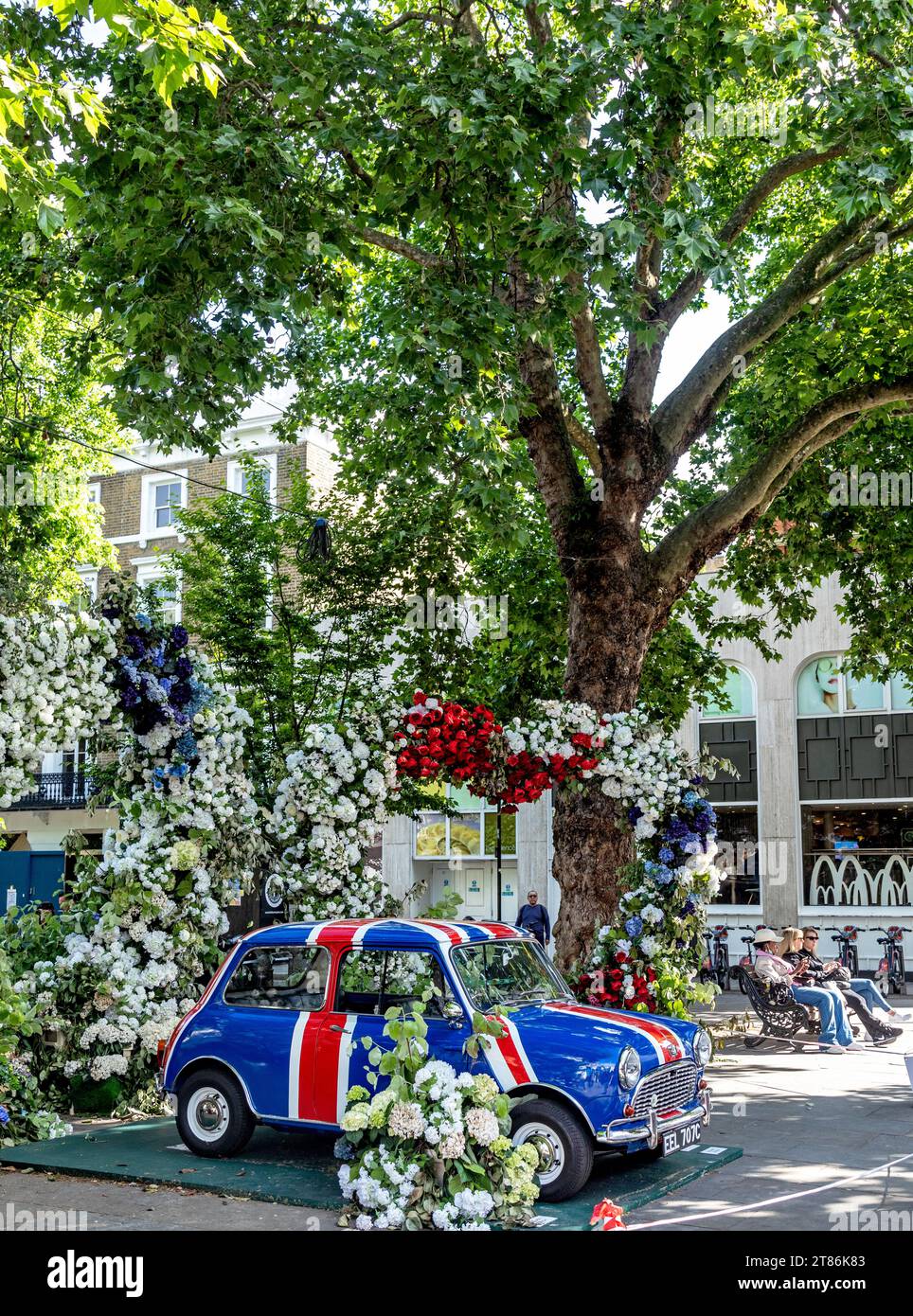 An Original Issigonis Mini in the Kings Road for the Chelsea Flower ...
