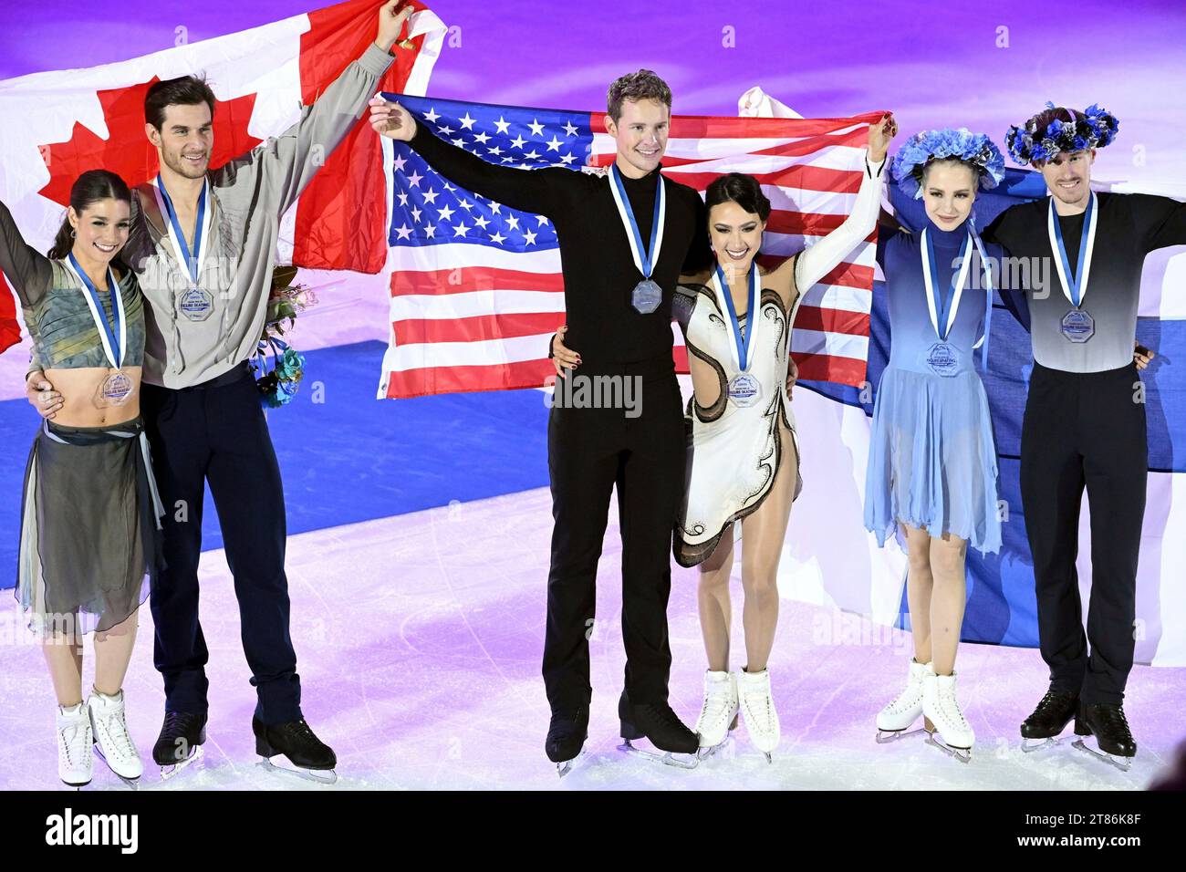 From left, silver medalists Laurence Fournier Beaudry and Nikolaj ...