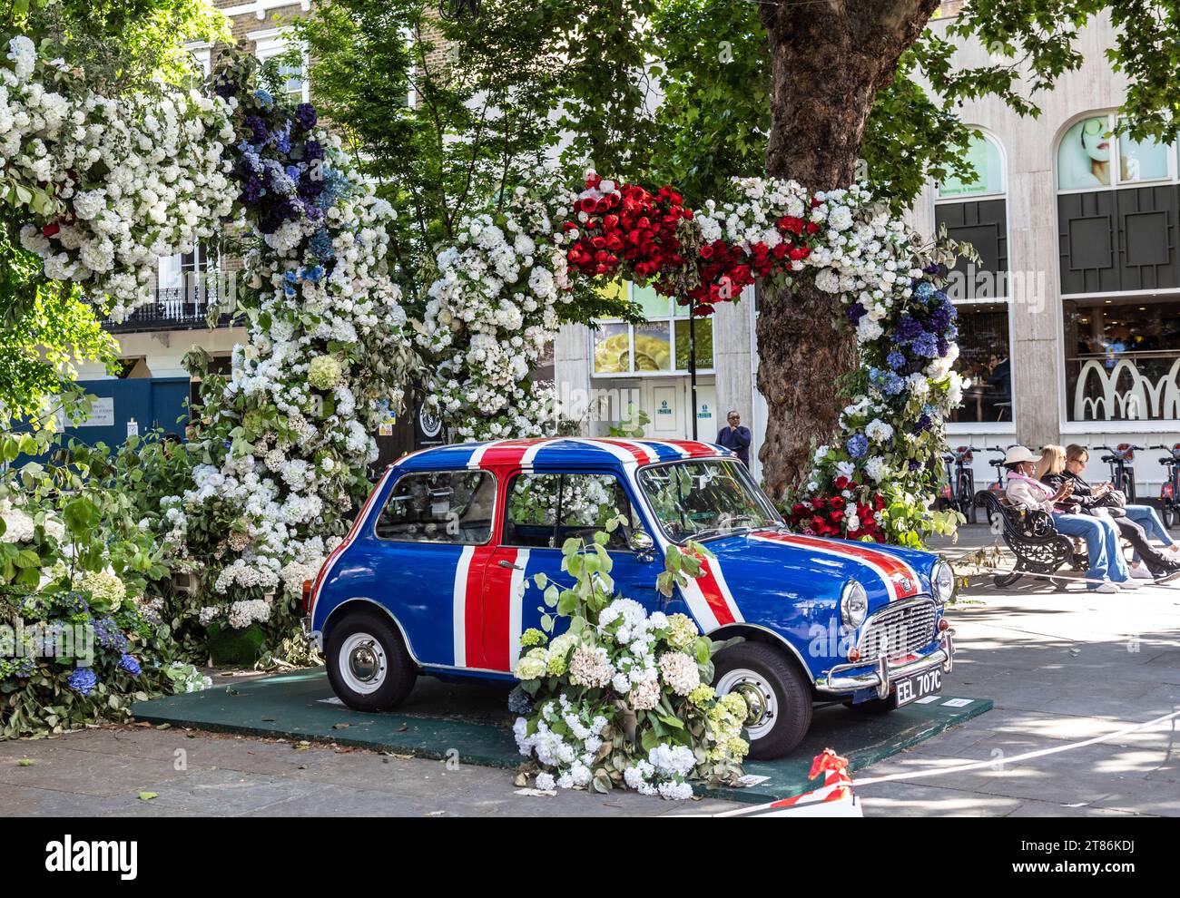 An Original Issigonis Mini in the Kings Road for the Chelsea Flower ...