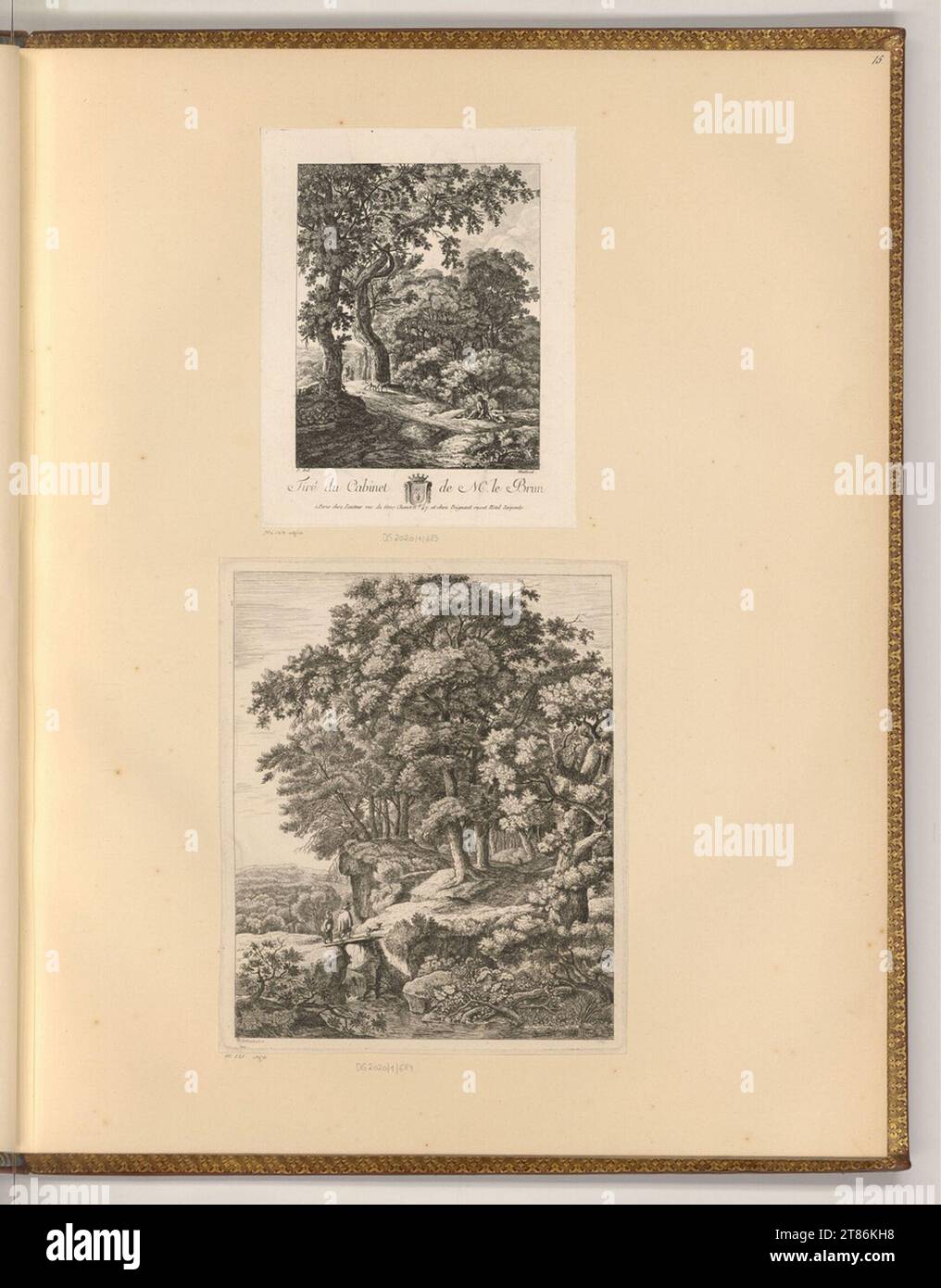 Carl Wilhelm Weisbrod (Engraver) Tree landscapes. etching 18. Century ...