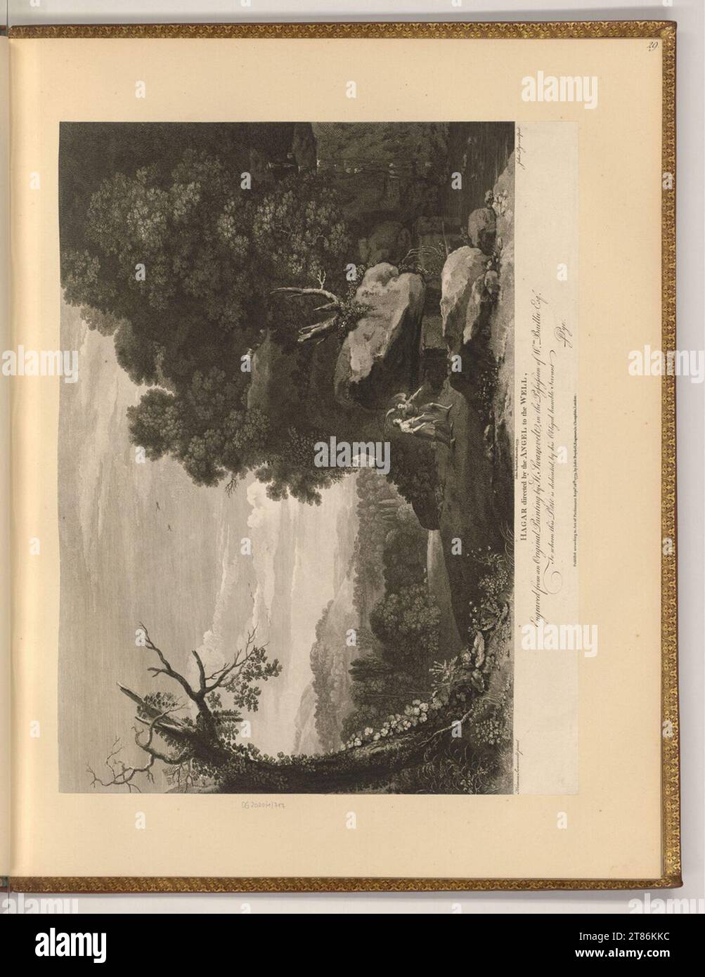 John Pye Hagar and the angel. Etching, copper engraving 1773 , 1773 ...
