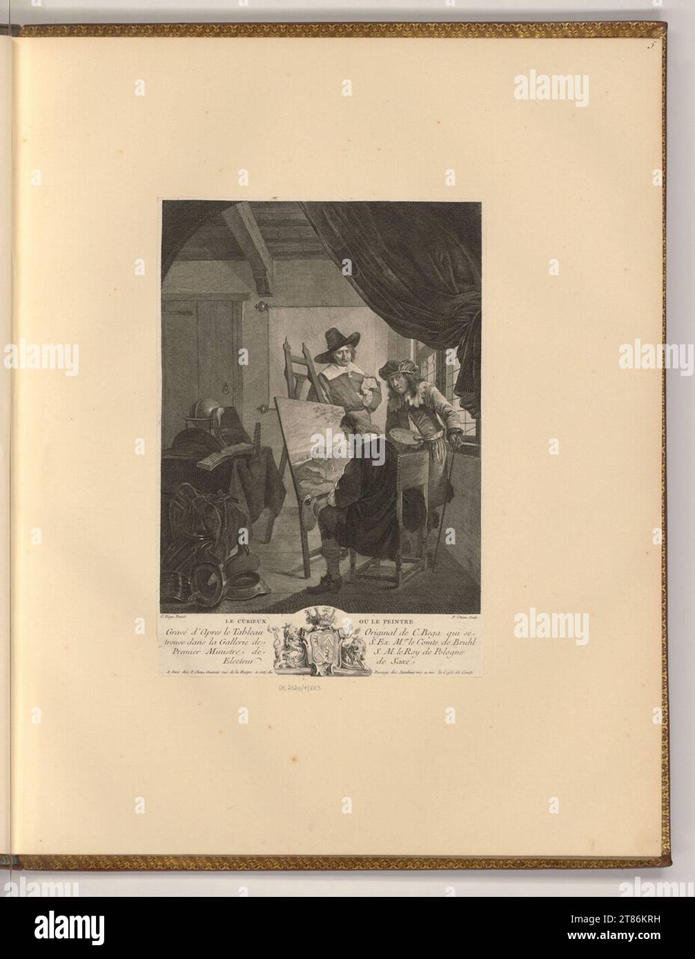 Pierre Chenu (Engraver) The painter in front of the easel. Etching ...