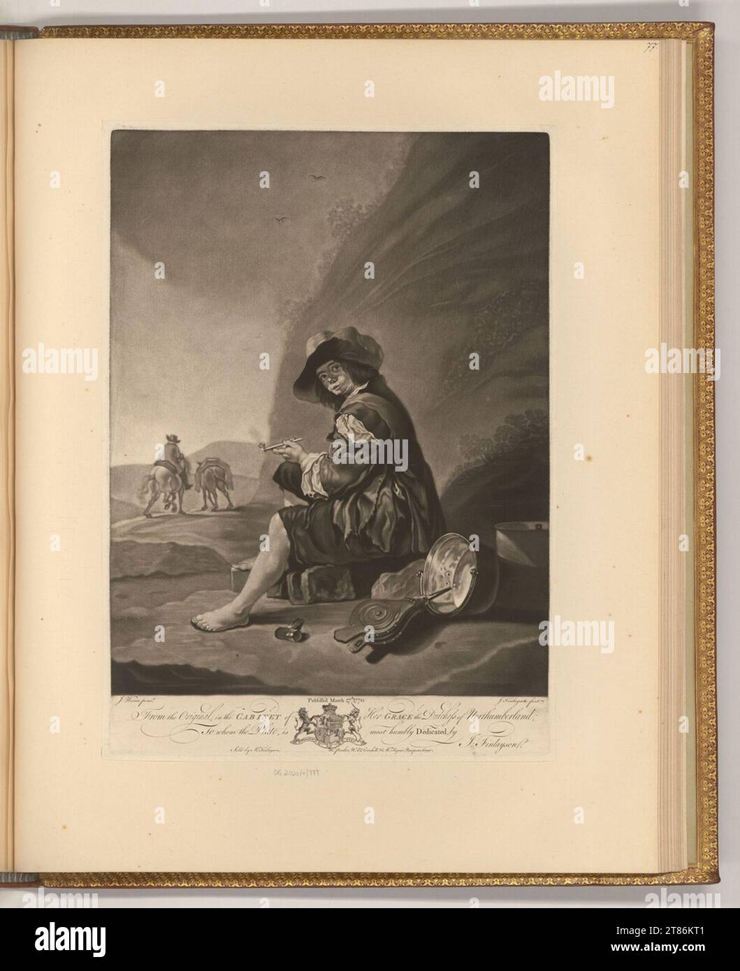 John Finlayson (Engraver) Kessel flicker with pipe. Skiing 1770 , 1770 ...