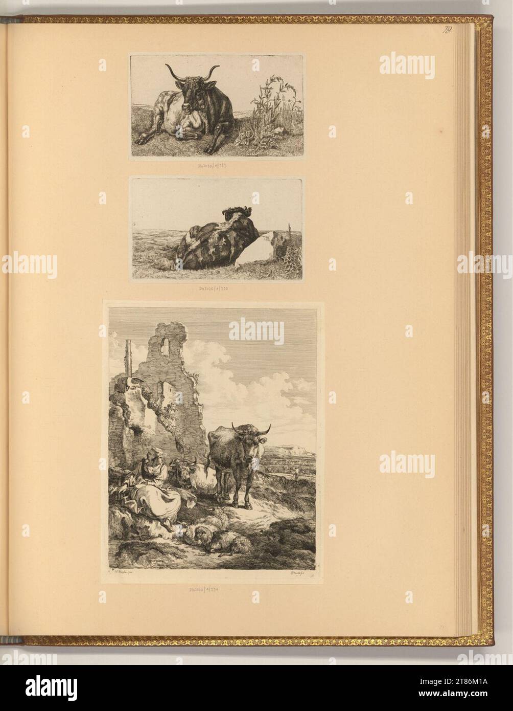 Pieter Gerardus van Os (Engraver) Resting Rinder; HIRTIN MIT HERE ...