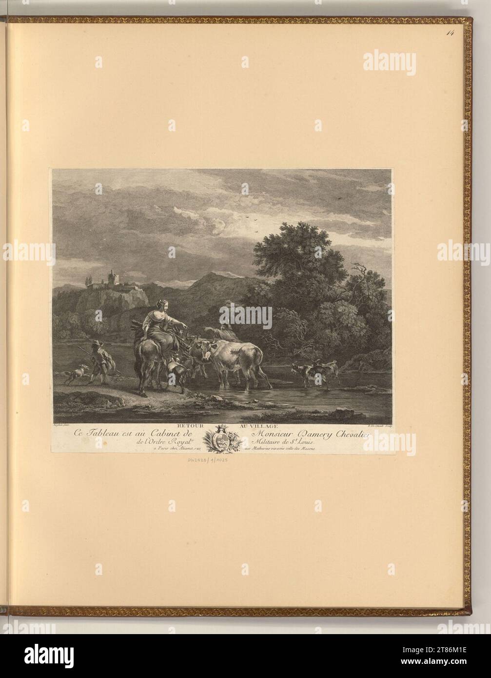 Emmanuel Jean Nepomucène de Ghendt (Engraver) The way home into the village. etching 1748-1815 ...