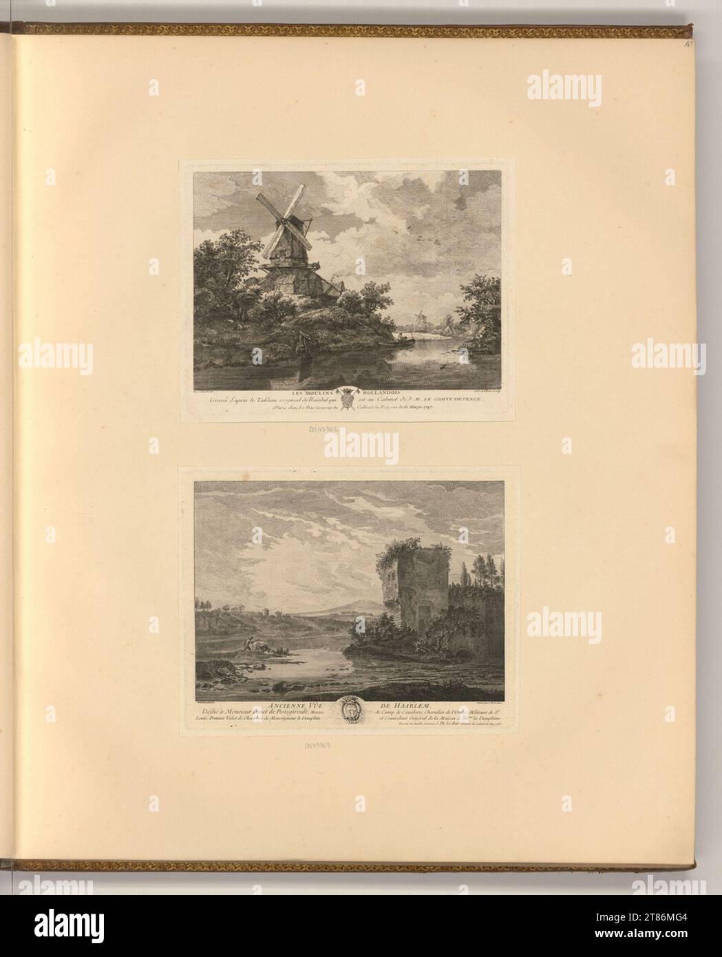 Jacques-Philippe Le Bas (Engraver) Dutch mill; View of Haarlem. etching ...