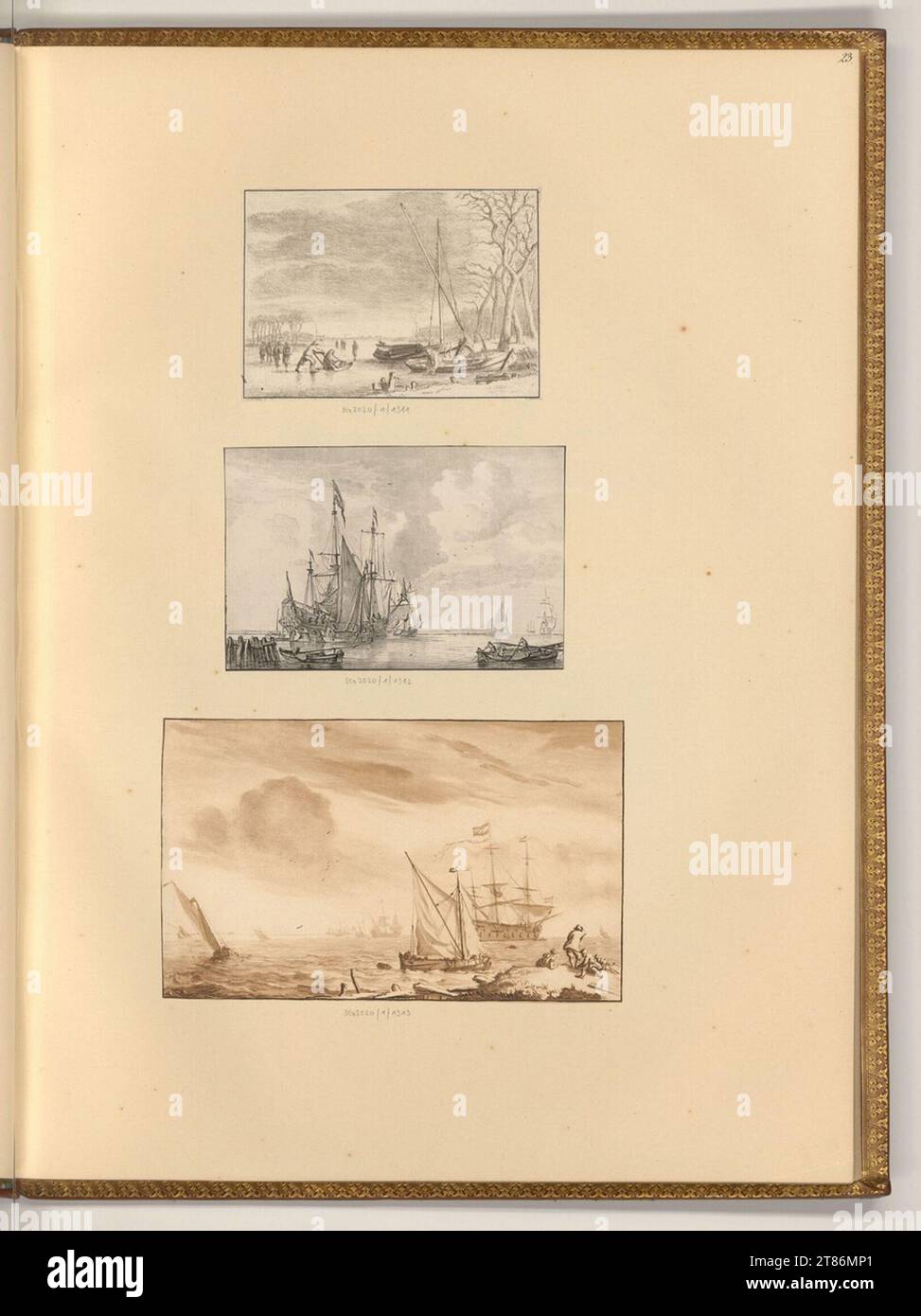 Henricus Spilman (Engraver) Bank landscapes. Etching, plate tone 18 ...