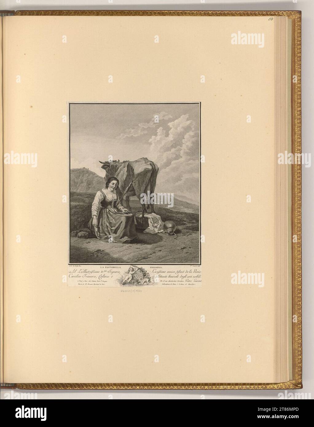 Pierre Laurent (Engraver) Pastorella Frigiona. etching 1759-1809 , 1759 ...