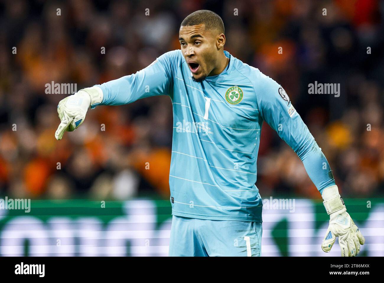 AMSTERDAM - Ireland goalkeeper Gavin Bazunu during the European ...