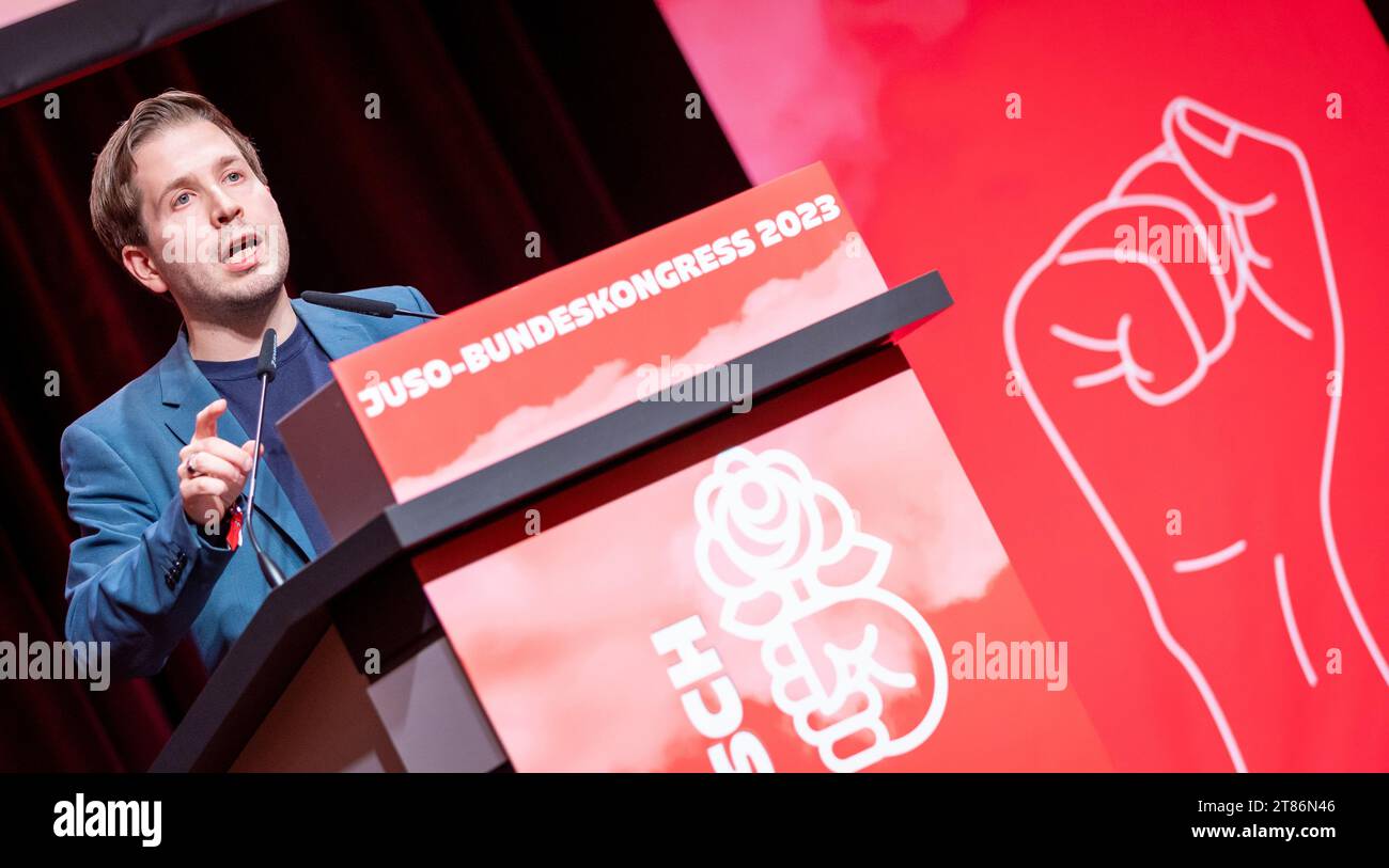 Brunswick, Germany. 18th Nov, 2023. Kevin Kühnert, General Secretary of ...