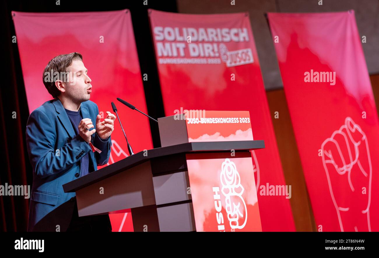 Brunswick, Germany. 18th Nov, 2023. Kevin Kühnert, General Secretary of ...