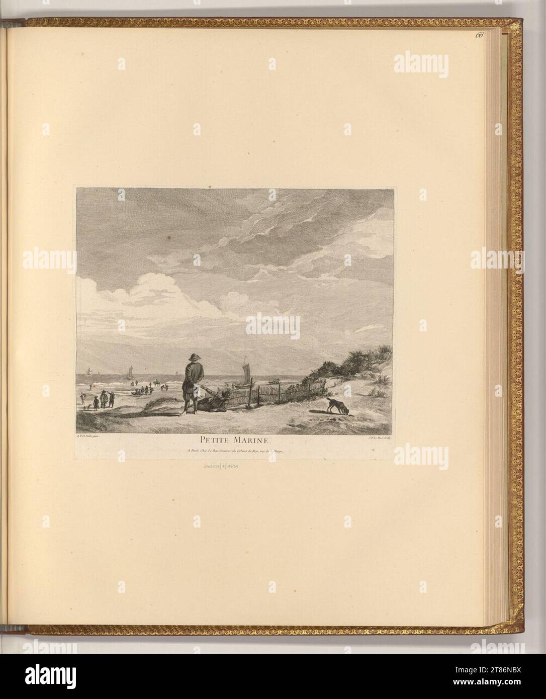 Jacques-Philippe Le Bas (Engraver) Coastal landscape. Copper engraving ...