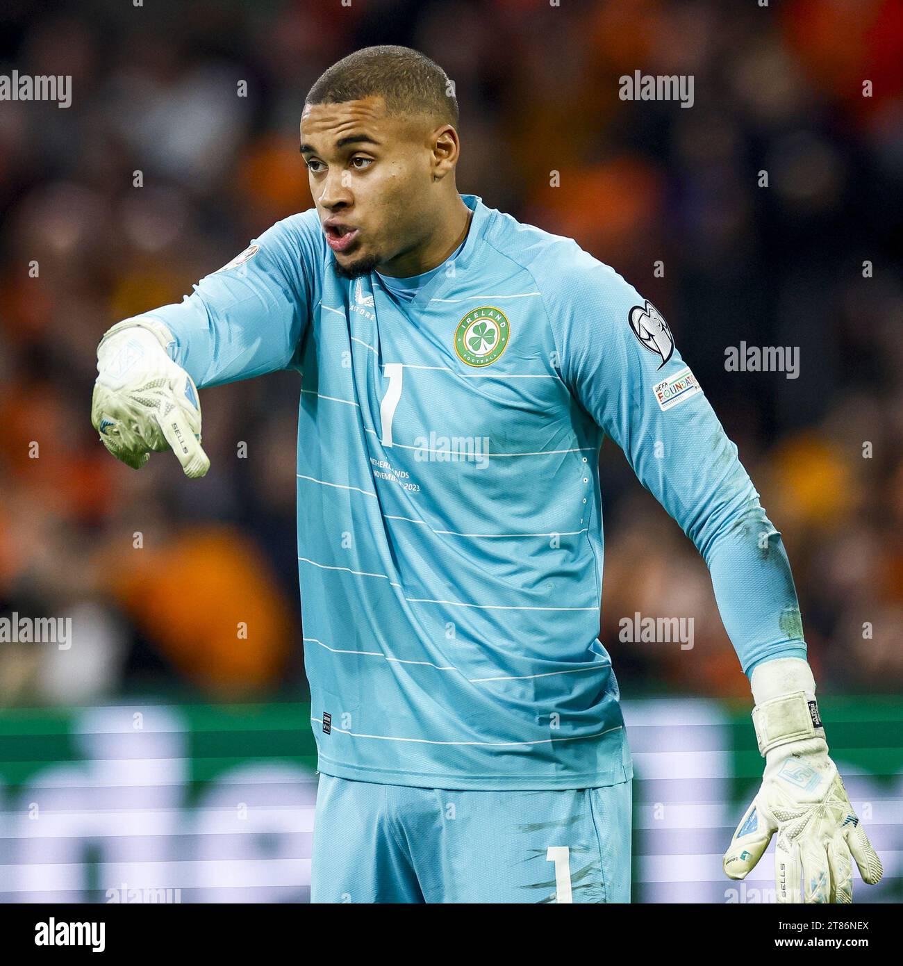 AMSTERDAM - Ireland goalkeeper Gavin Bazunu during the European ...