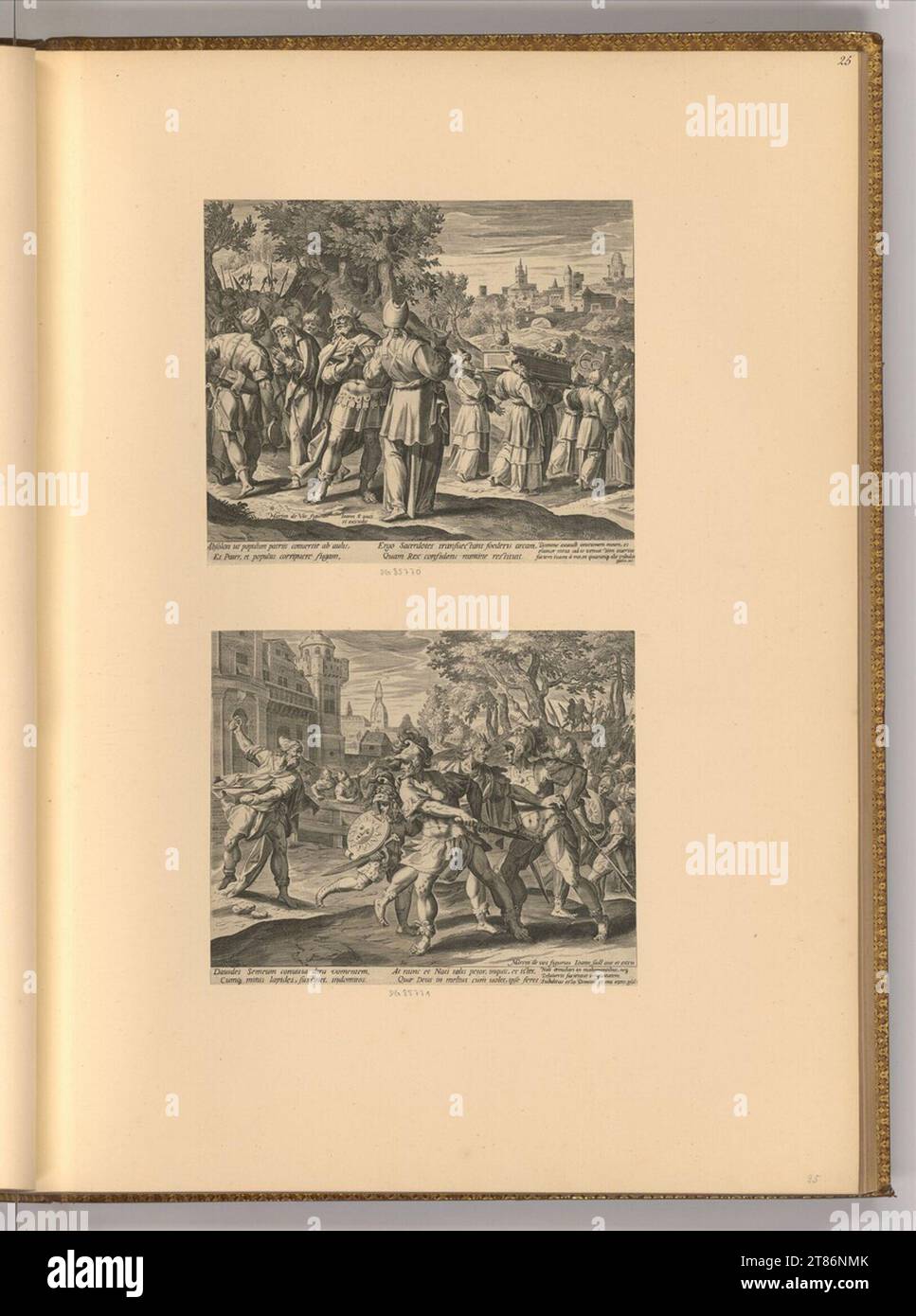 Johann Sadeler d. Ä. (Engraver) David's escape from Absalom; Simei ...