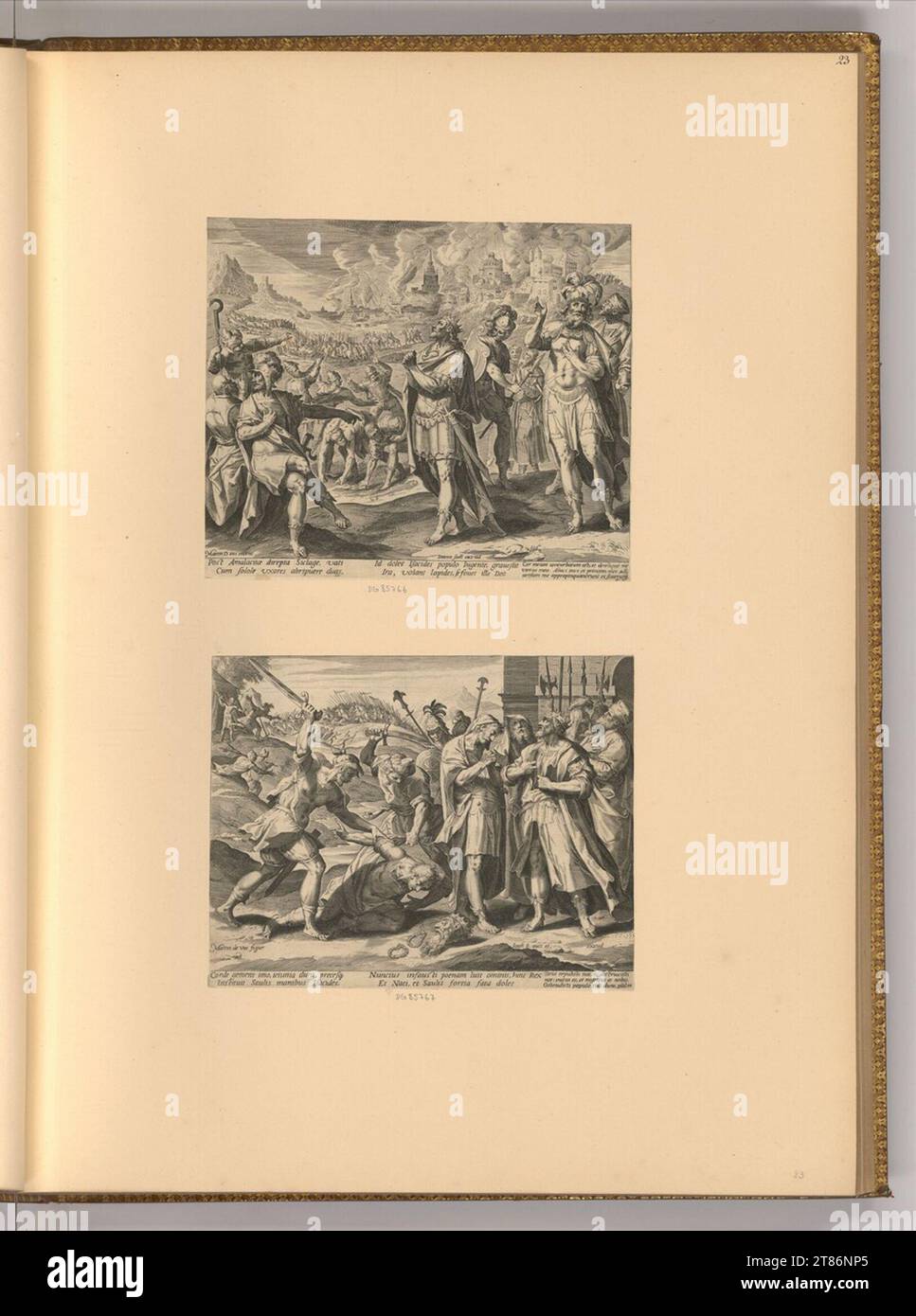 Johann Sadeler d. Ä. (Engraver) After the looting of Ziklag, David's ...
