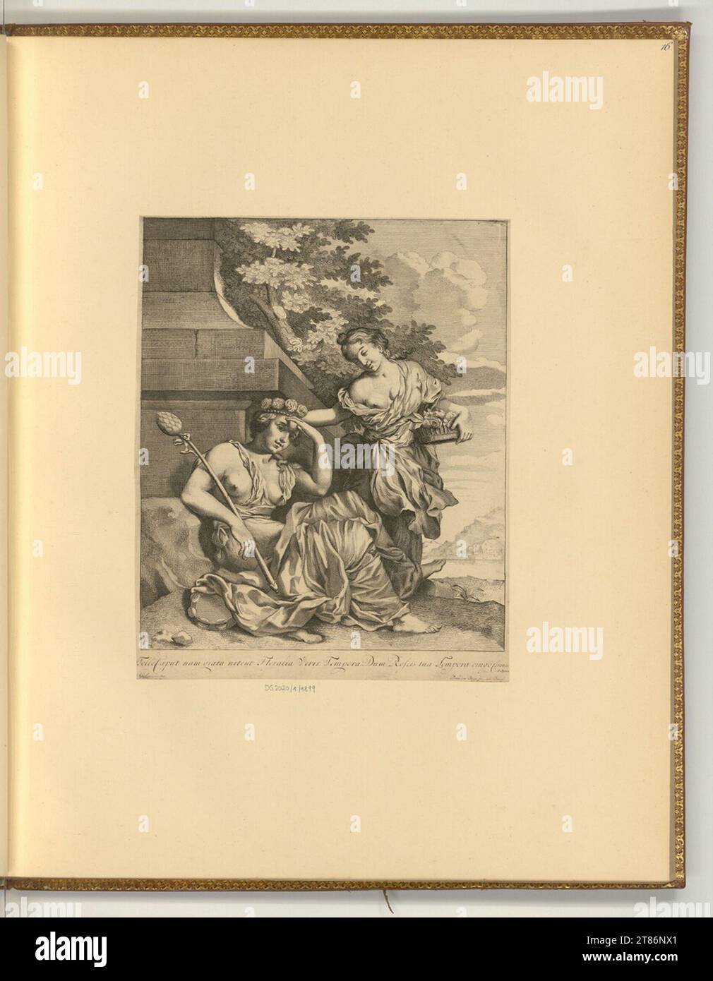 Pieter van den Berge (Engraver) Personification of spring. Copper ...